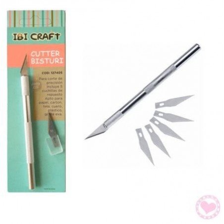 Oferta cutter bisturi metalico + 5 hojas Al mejor precio